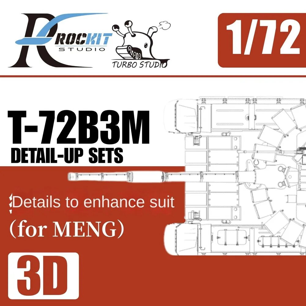 ROCKIT 720601 1/72 T-72B3M Детальные наборы для MENG 72-007 3D печатные
