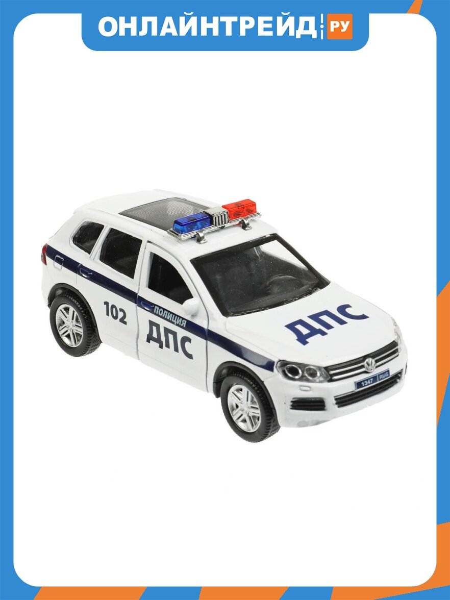 Машина металлическая Технопарк Volkswagen Touareg Полиция 12 см, TOUAREG-12POL-WH