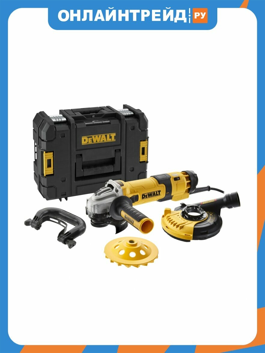 Углошлифовальная машина (болгарка) Dewalt DWE4257KT-QS, компл. д/шлифования
