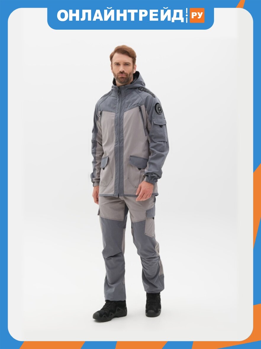 Костюм летний Huntsman Горка-Люкс ткань Ravena Peach Wash цвет Серый, 52-54/170-176