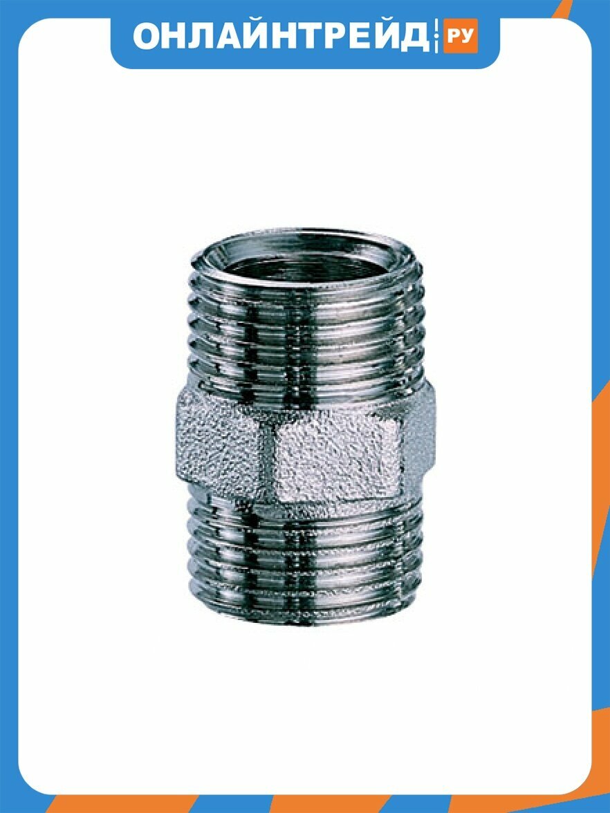 Ниппель Far 3/4" EU х 3/4" EU, хромированный
