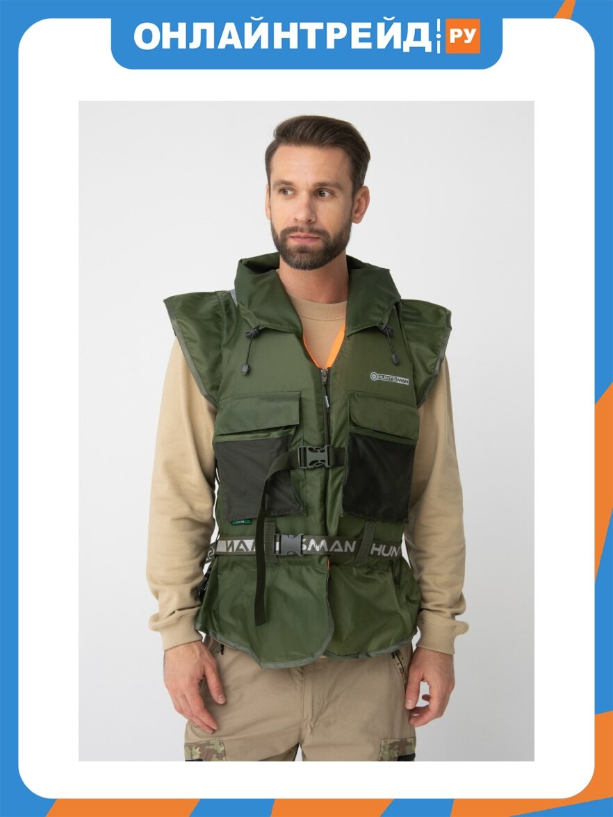 Спасательный жилет Huntsman SHARK с капюшоном от 100-120кг р.58-64