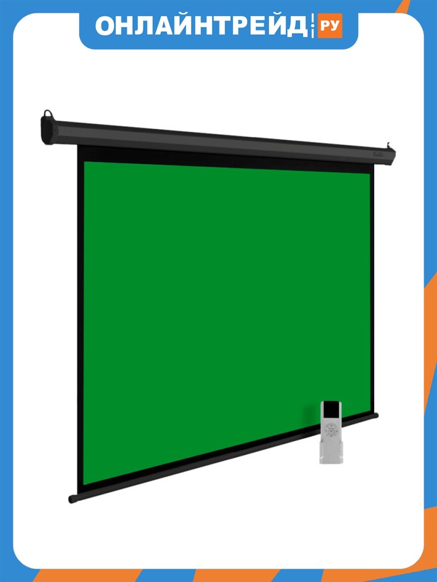 Экран Cactus Cactus 200x200см GreenMotoExpert CS-PSGME-200X200 1:1 настенно-потолочный рулонный