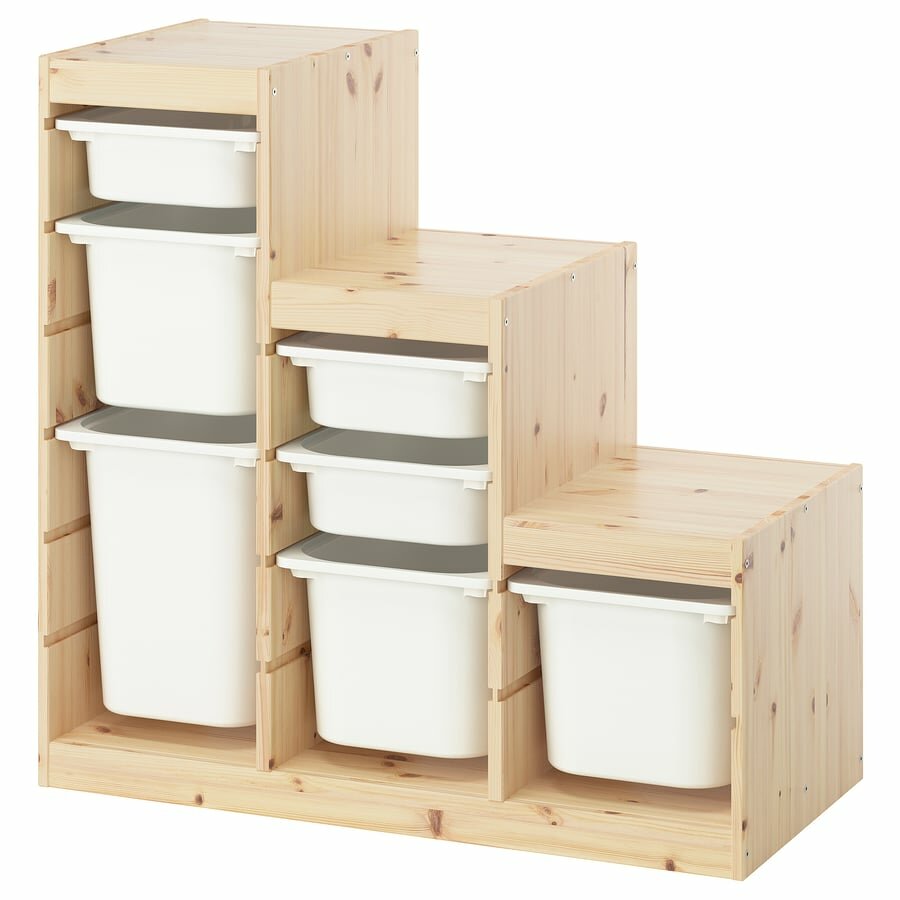 Стеллаж IKEA TROFAST, белый, 94x44x91 см, с контейнерами 996.066.65