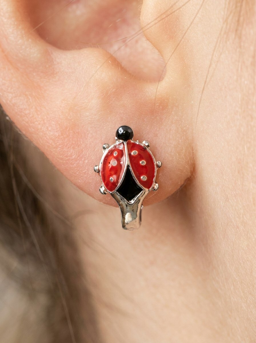 Серьги, серебро, 925 проба, родирование, эмаль