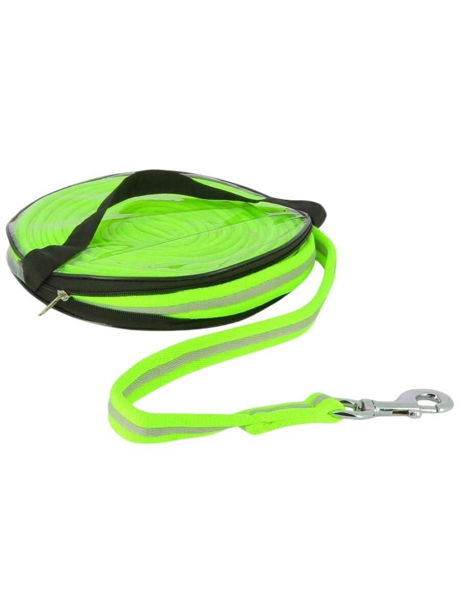Корда для лошади светоотражающая HIGH VISIBILITY, 8 м. цвет флуоресцентный желтый