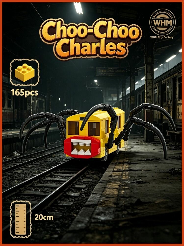 Конструктор Choo-Choo Charles (Чу-Чу Чарльз), 165 деталей, длина 20 см