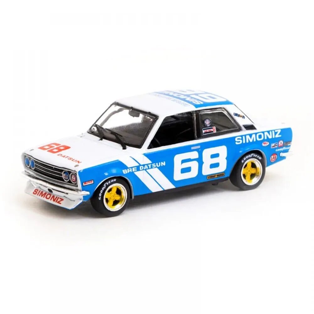 Машинка Tarmac Works 1/64 Bre Datsun 510 Trans-Am 2.5 Championship 1972 With Oil Can Diecast Scale Model Car