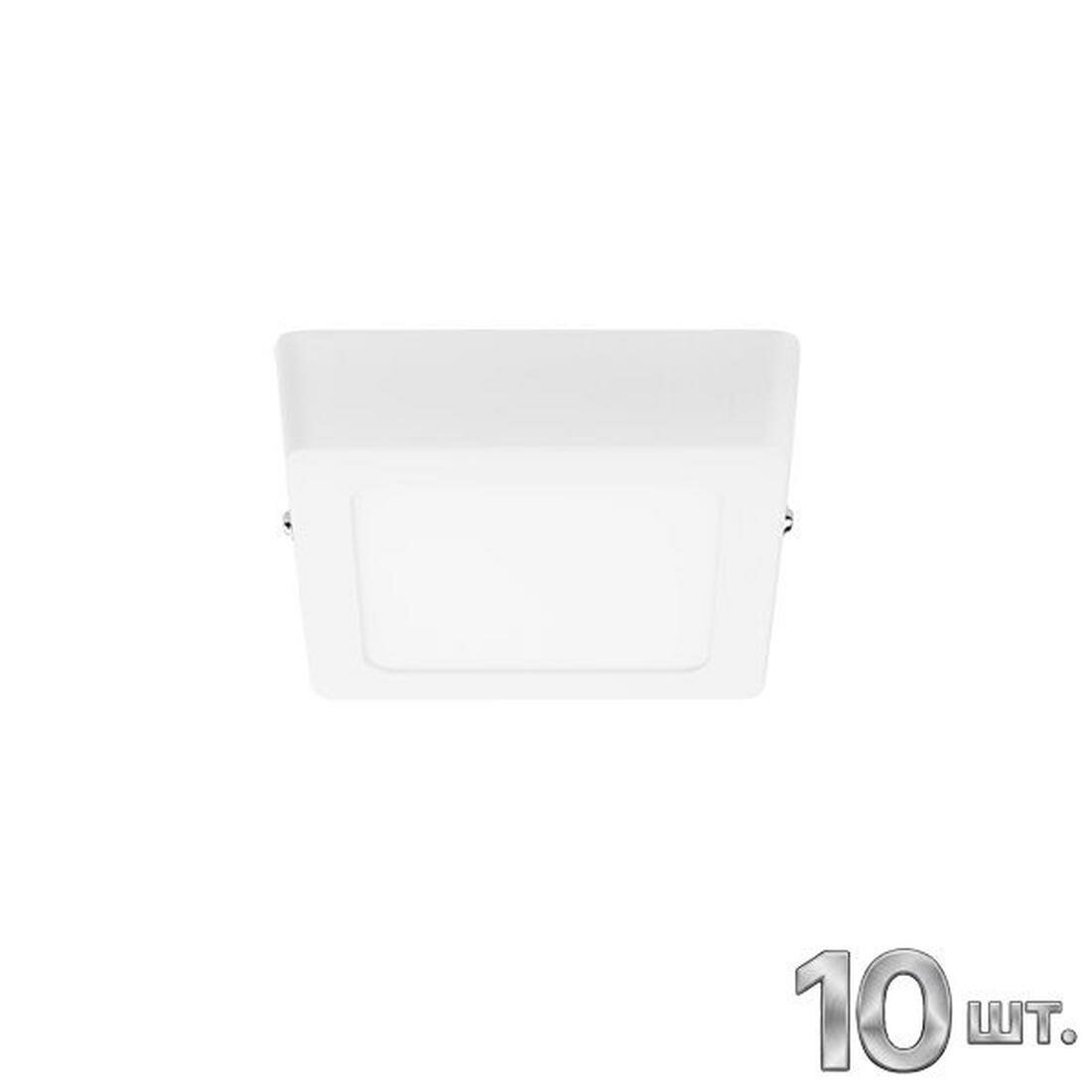 Светильник потолочный светодиодный накладной Lightstar ZOCCO 324064, 4000K, 6W, квадратный, белый, комплект 10 шт.