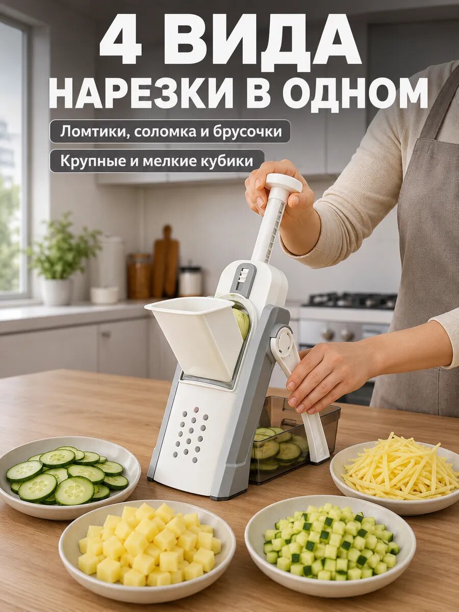 Овощерезка ручная многофункциональная для 4 видов