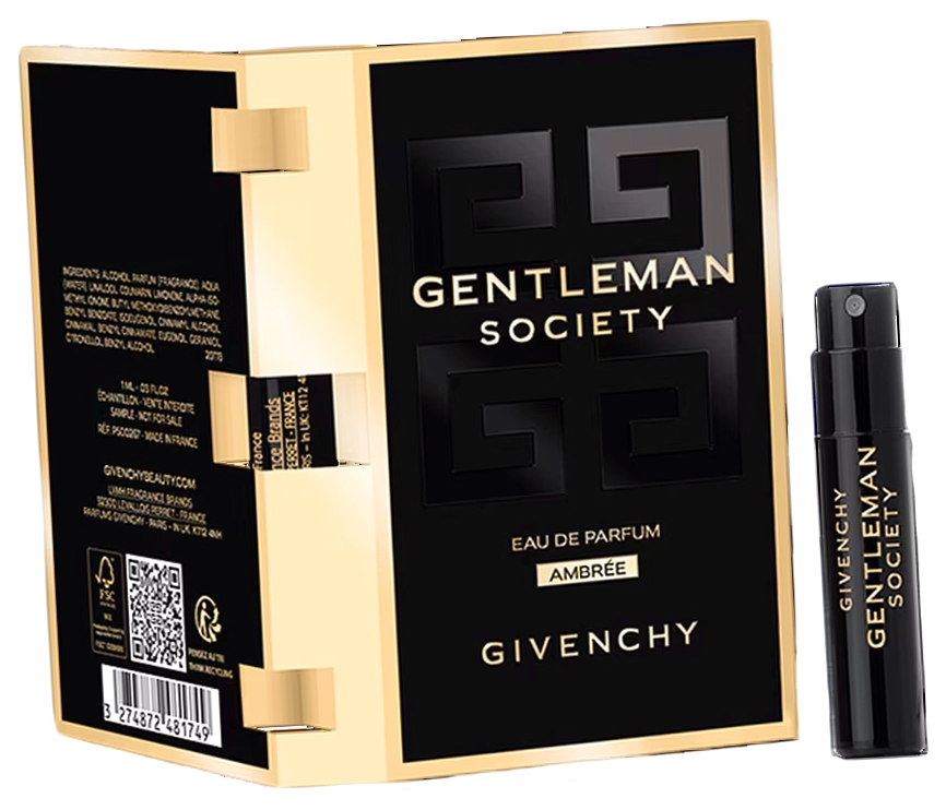 Сэмпл мужского парфюма 1 мл Живанши Джентльмен Социети Амбра / Givenchy Gentleman Society Ambree