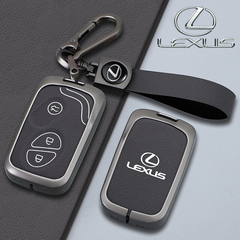 Кейс для ключа Lexus A Model 2-кнопочный с круглой пряжкой в цвете Премиум-Серый - RX270, ES240, ES350