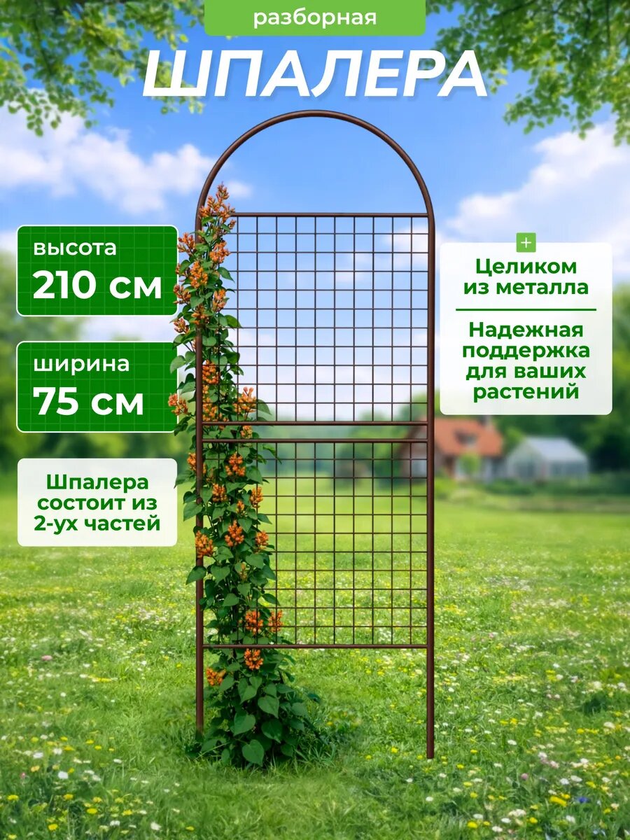 Шпалера разборная для вьющихся растений "Сетка 75"