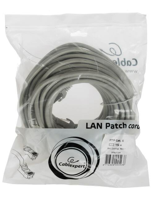 Cablexpert PP6-15M Patch Cord FTP кат.6, 15м, серый — фото 1