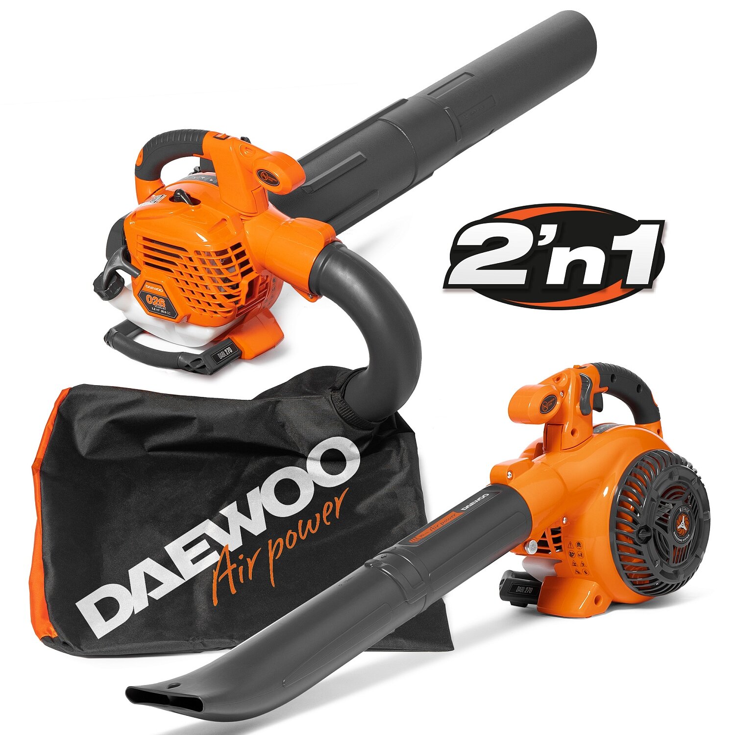 Воздуходувка-пылесос бензиновая DAEWOO DABL 270 (1.2лс, с мешком)