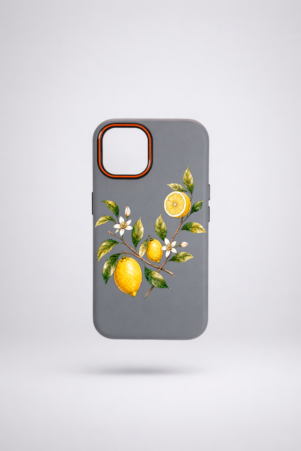 Чехол, для iPhone 13/14, Лимоны, ударопрочный, силикон, пластик, эффект кожи