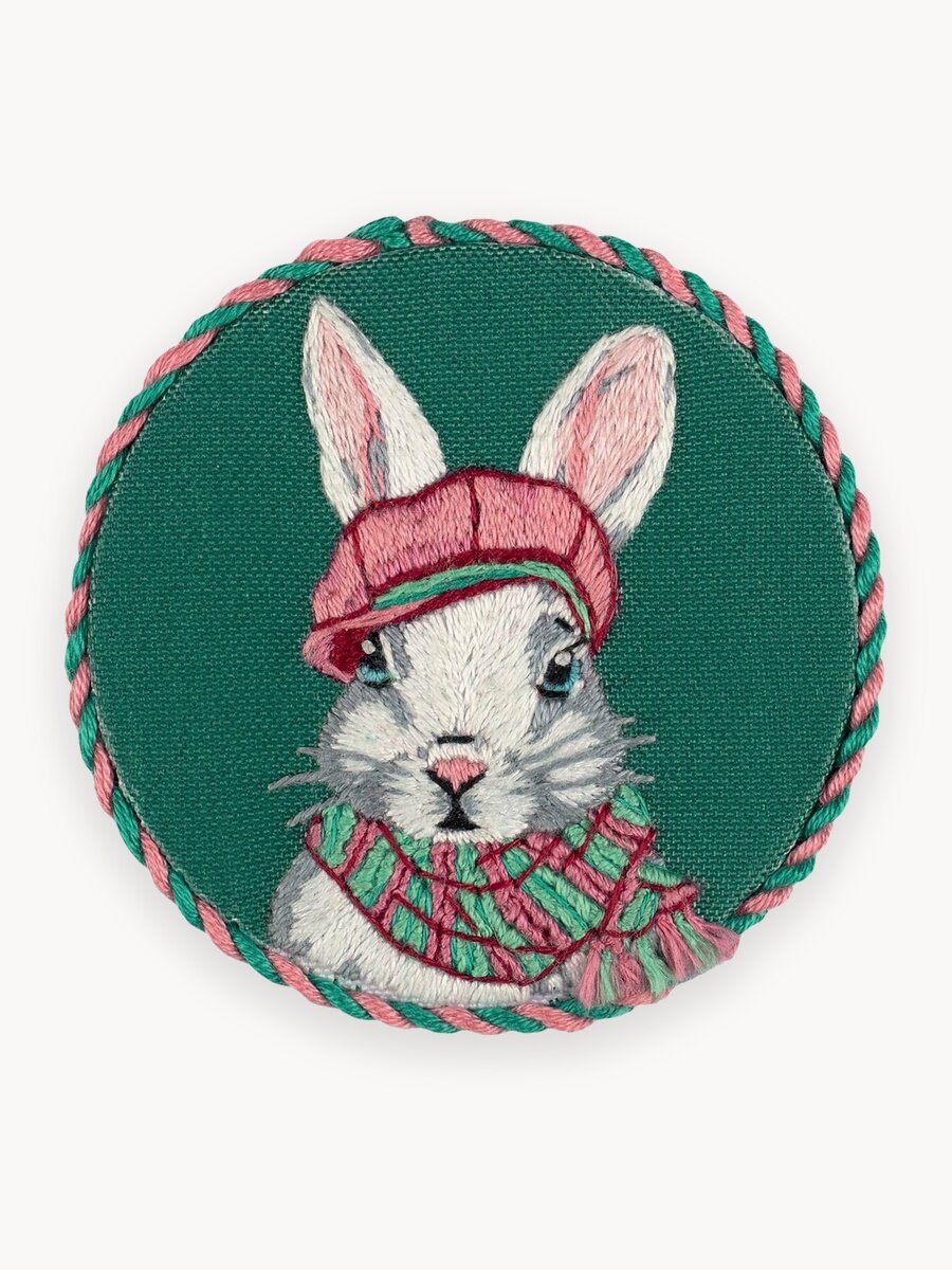 Набор для вышивания PANNA "Живая картина" JK-2279 "Брошь. Кролик Жерар" 5.5 х 5.5 см