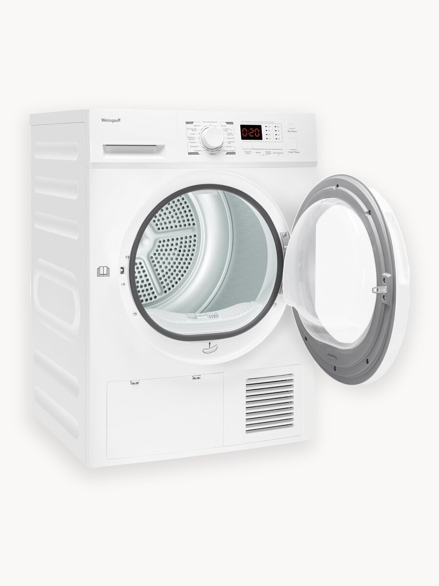 Сушильная машина Weissgauff WD 6128 D, 8 кг загрузка, 16 программ, Сушка по остаточной влажности