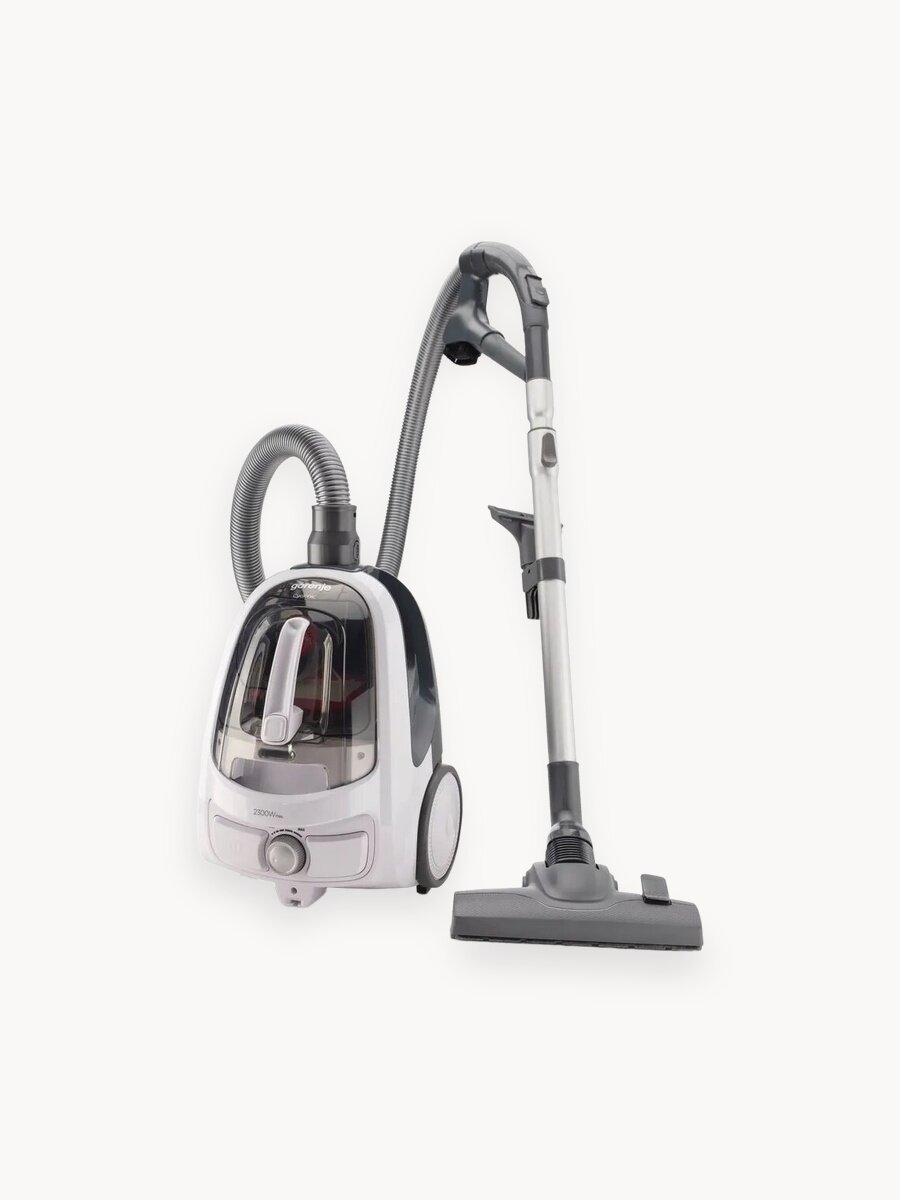 Пылесос Gorenje VC2301SPWCY белый, мощность 2300Вт, объем пылесборника 1.7л, мощность всасывания 400Вт, длина шнура 7м