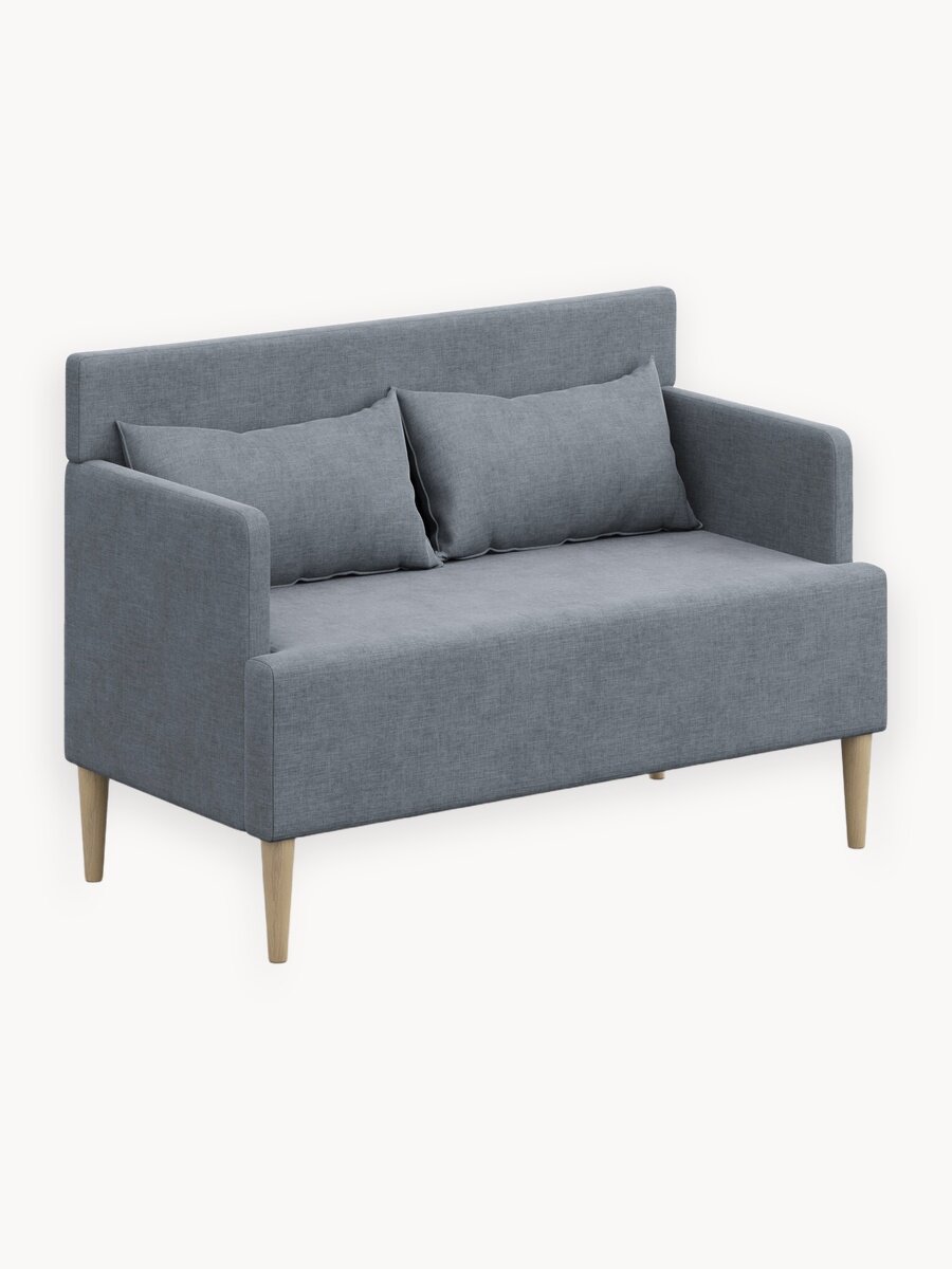 Прямой диван MONOFIX киус, микровелюр темно-серый (№22), 113х60х80 (ДхГхВ)