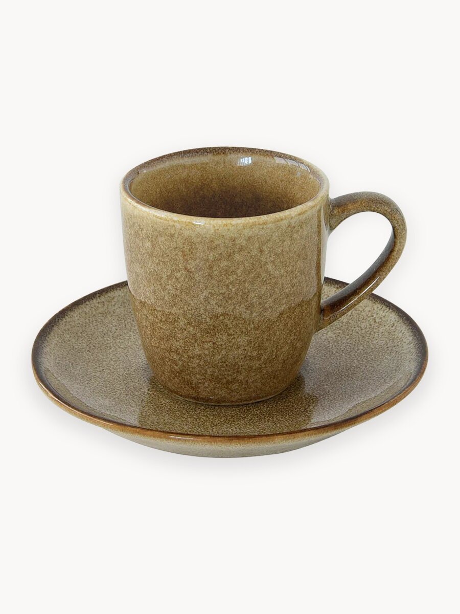 Кофейная пара Easy Life Genesis terra, 80 мл, 2 предмета, керамика, бежевая