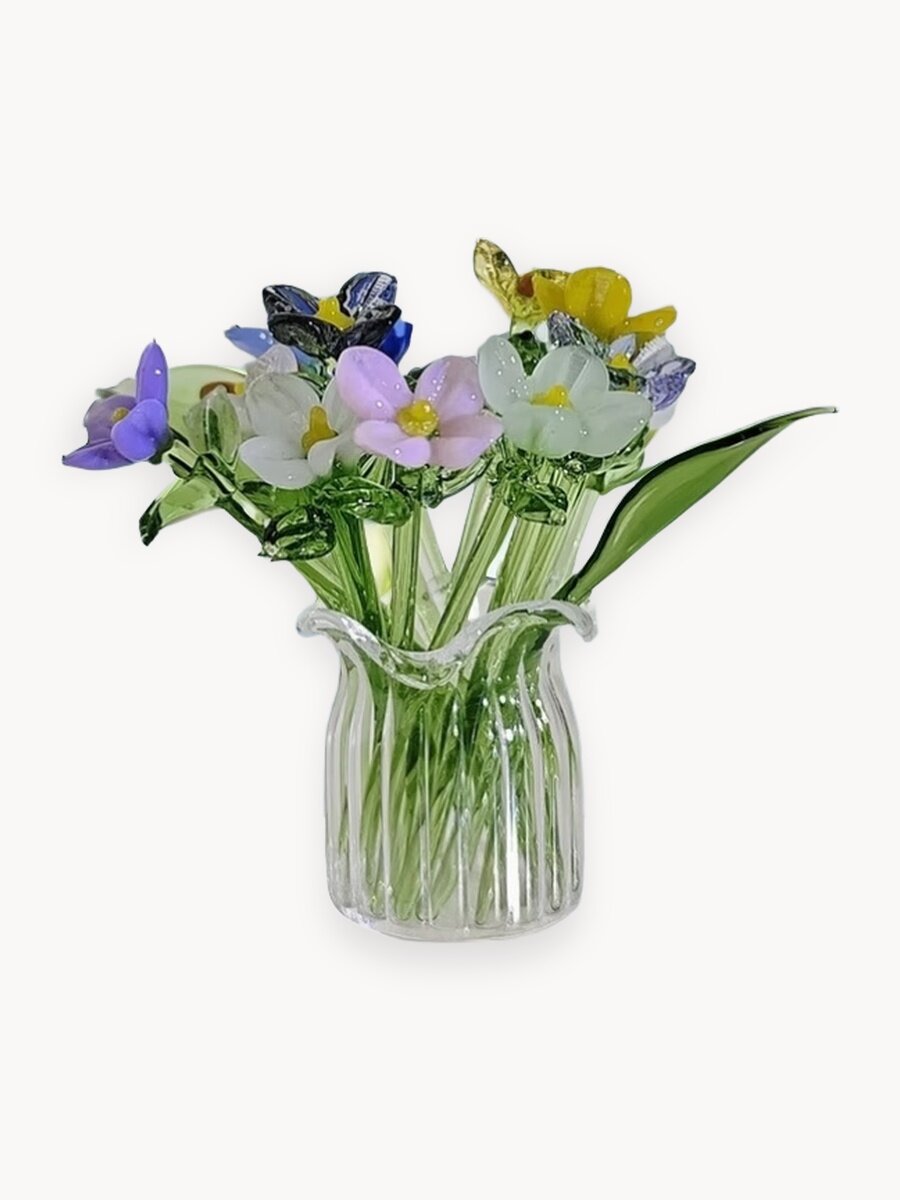 <Ручная работа стеклянный цветочный букет украшение> Настольная декорация, цветы