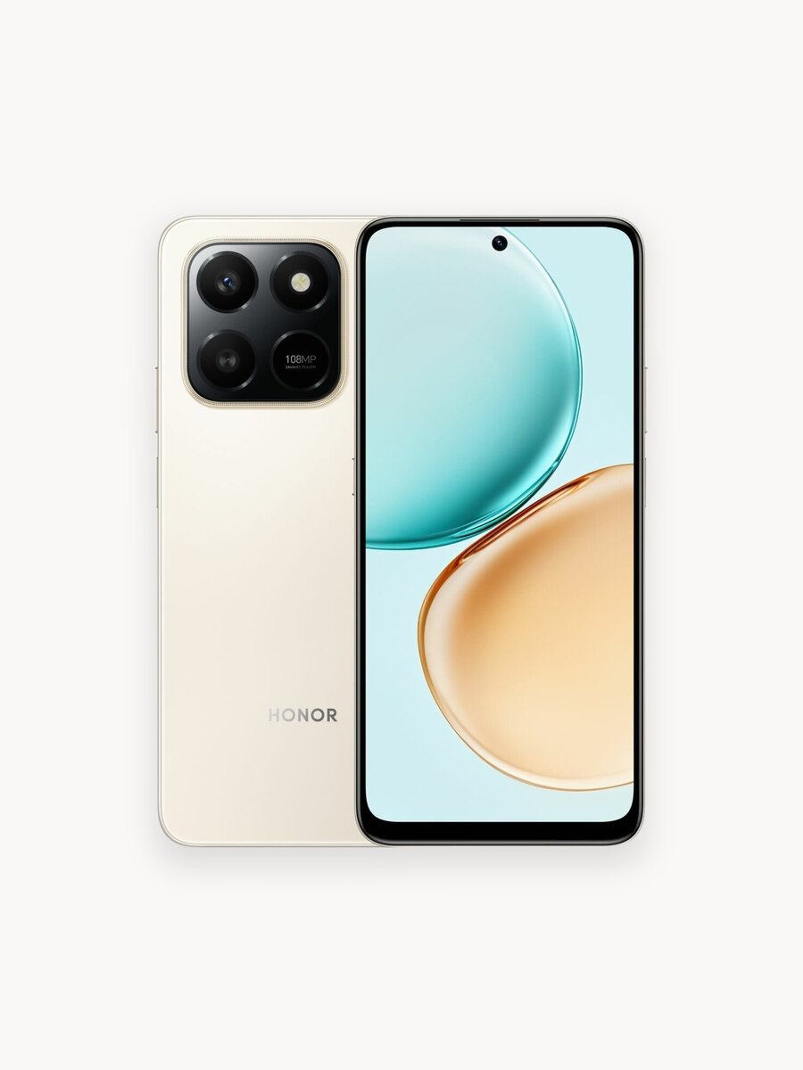 Смартфон HONOR X7d 6/128ГБ, Пустынный золотой, Ростест, Мобильные сервисы Google (GMS)