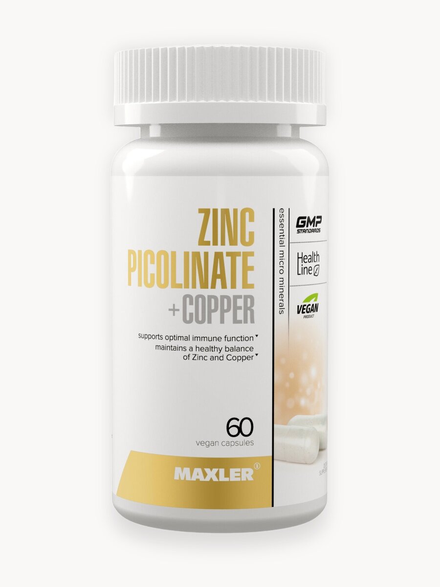 Цинк пиколинат + медь Maxler Zinc Picolinate + Copper, 60 капсул