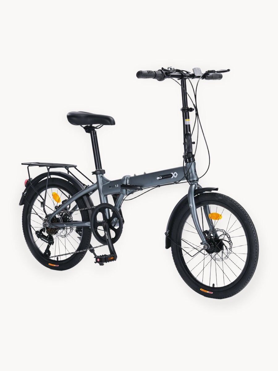 Велосипед Team Klasse XD-MD-1-C, городской, 7 скоростей, диаметр колес 20", рама 12", темно-серебряный