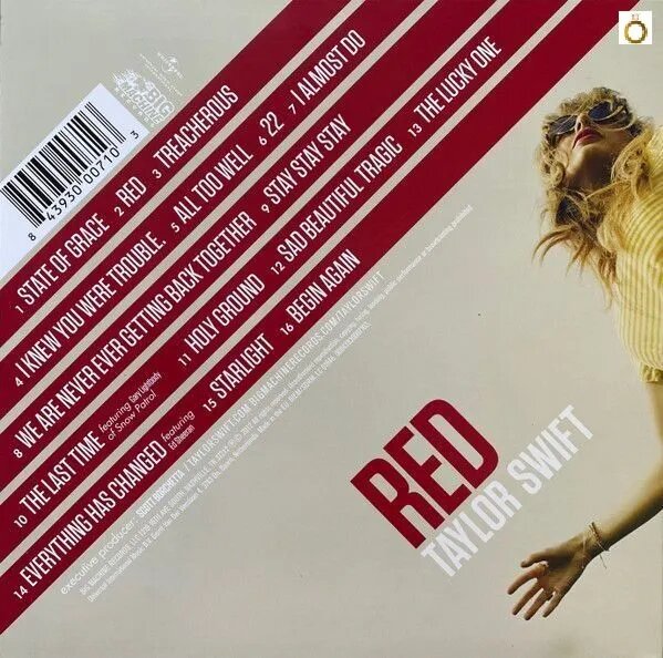 Пластинка виниловая Taylor Swift Red Big Machine Records 2LP 2016 EU