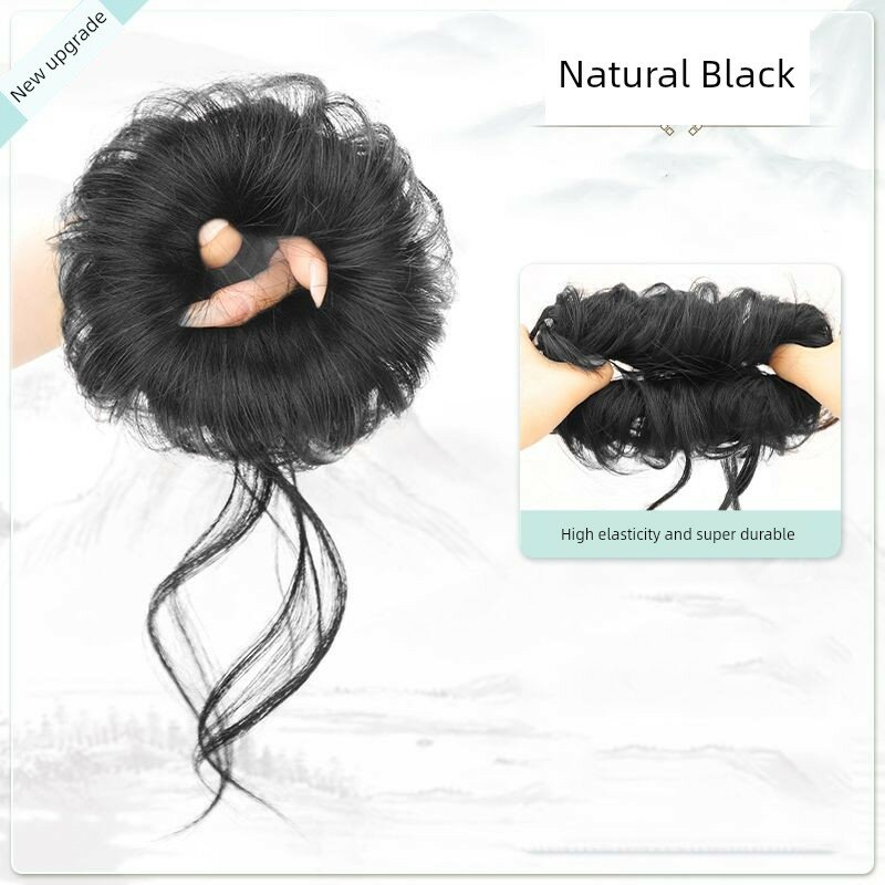 Синтетическая прядь для укладки в пучок, натуральный черный цвет, 1 шт, реалистичный новый китайский стиль
