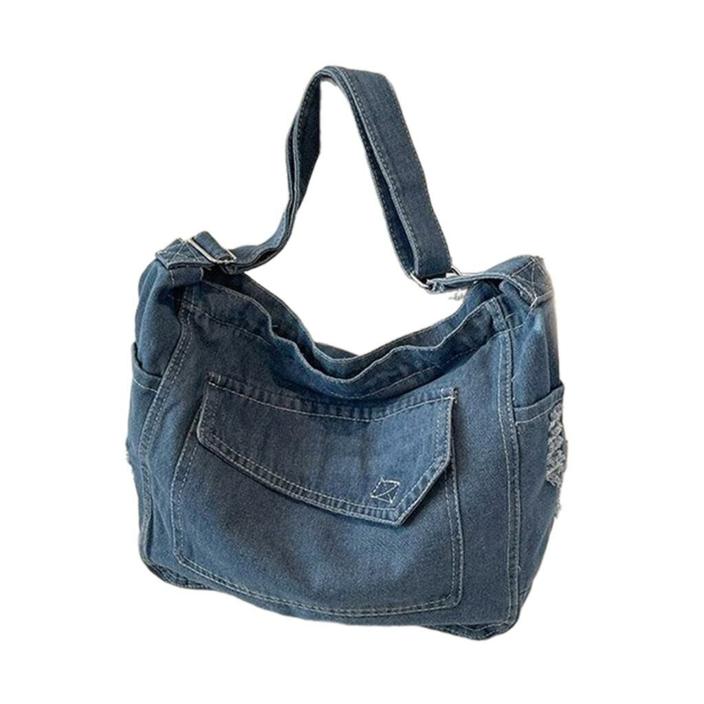 Женская джинсовая сумка через плечо, Светло-голубой