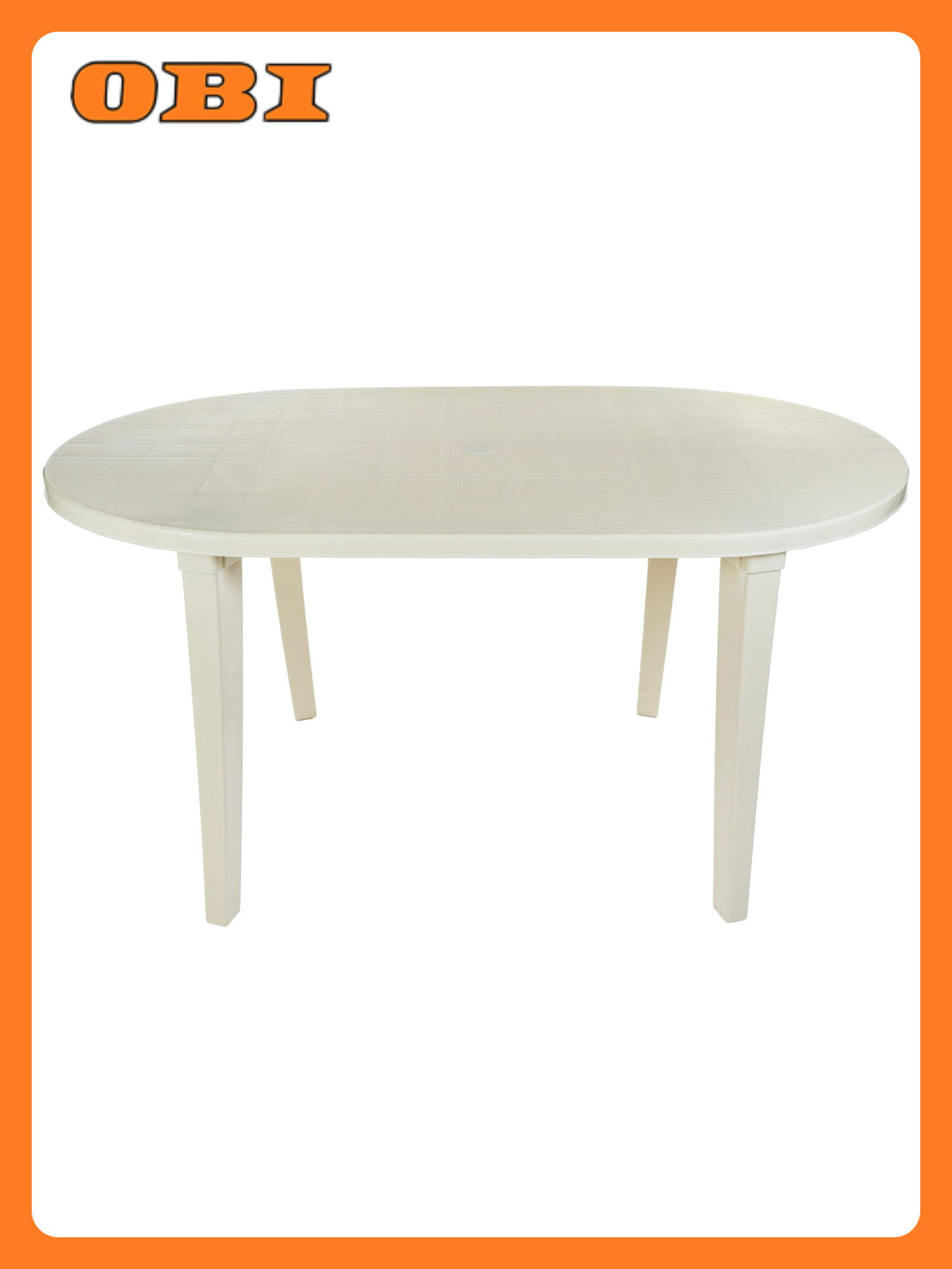 Стол садовый овальный, пластик бежево-сливочный, 1400х800х710 мм