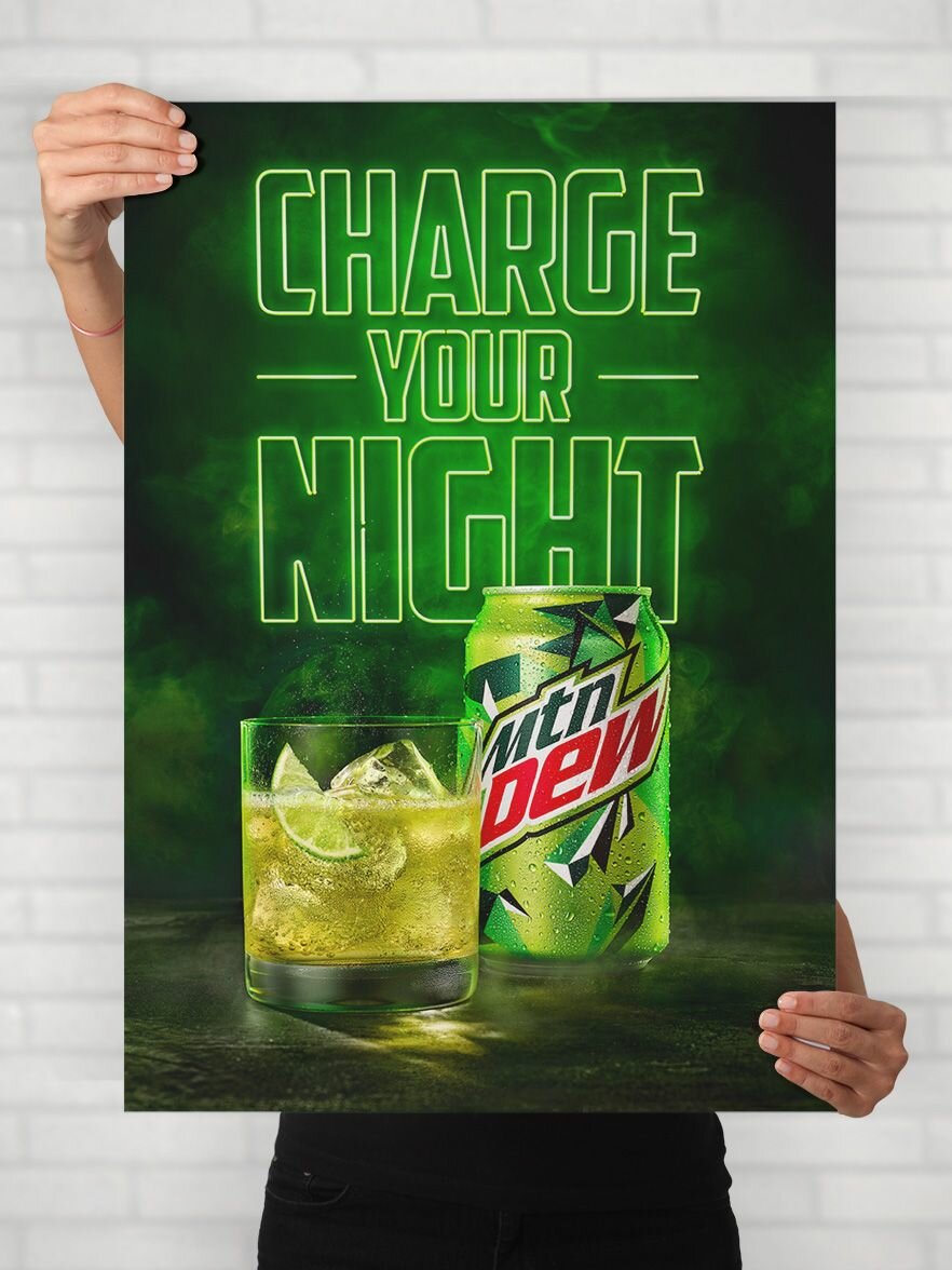 Плакат на стену для интерьера Бренды (Маунтин Дью - Mountain Dew 2) - Постер по моде и одежде формата A2 (42x61 см)