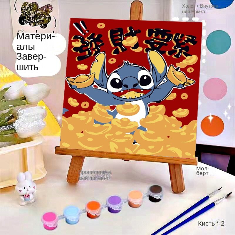 Цифровая картина маслом 20*20, аниме, раскраска маслом, ручная роспись маслом, декор для спальни.