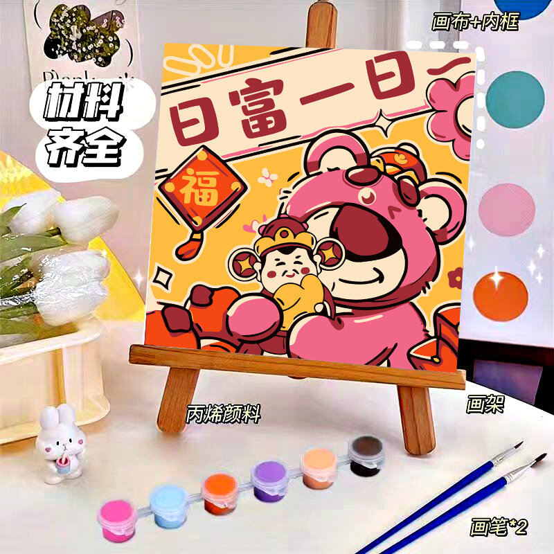 Цифровая картина маслом 20*20, аниме, раскраска маслом, ручная роспись маслом, декор для спальни.