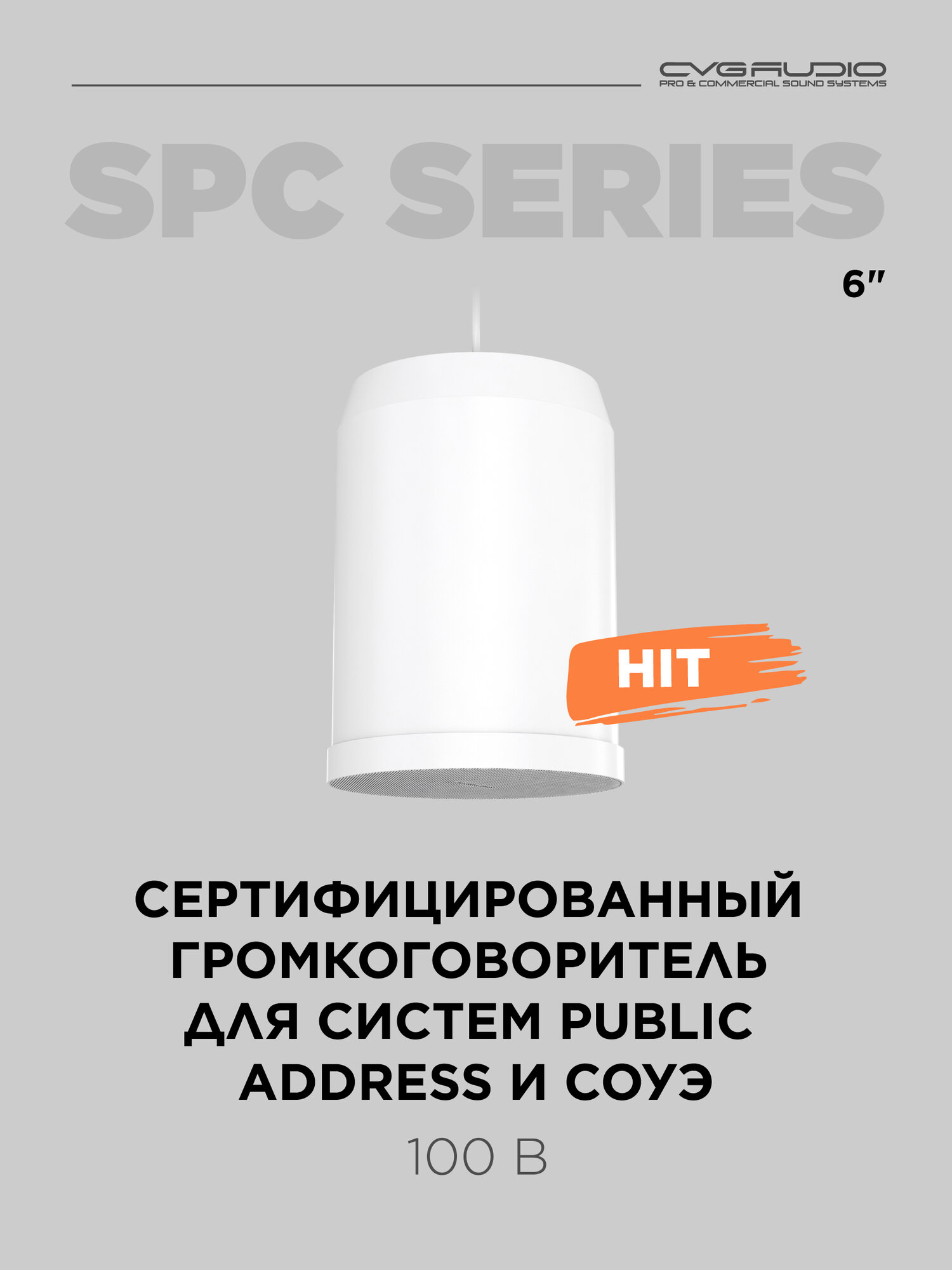 CVGAUDIO SPC6TW Подвесной широкополосный громкоговоритель для систем Public Address