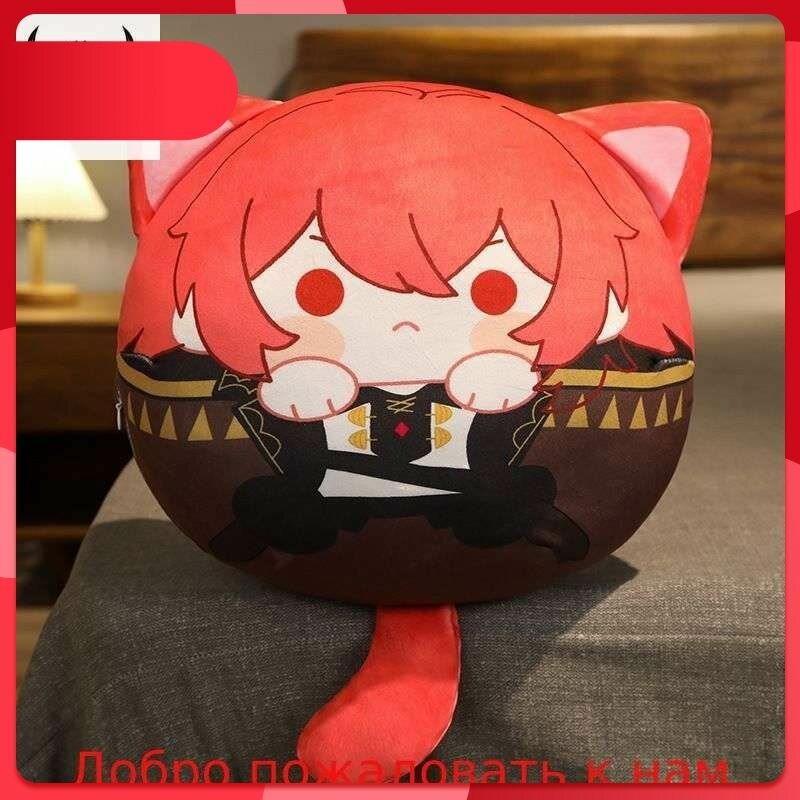 Двухмерная Дилюк - кулон + подушка плюшевая игрушка подходит для детских подарков