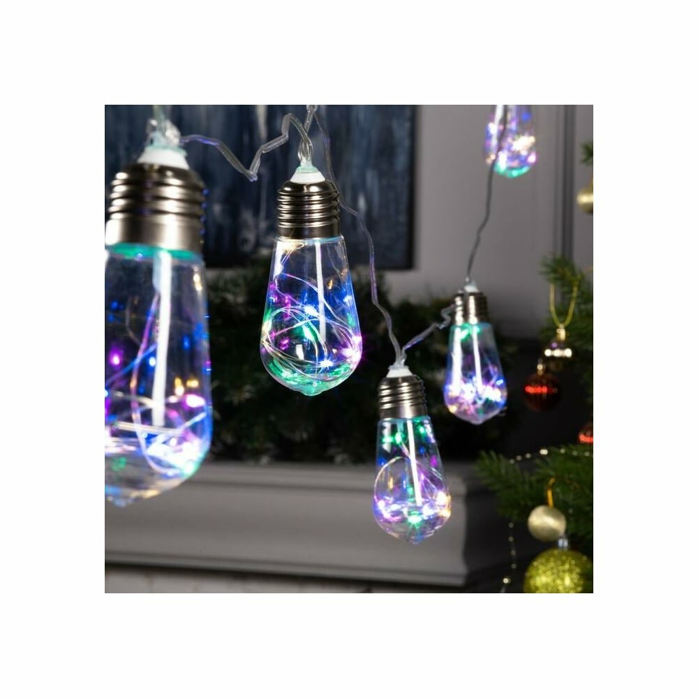 Нить Luazon ROSA 3 м, с насадками Лампа 8 см, IP20, Н. С. LED-80-12V, 8 режимов, мульти 6929846