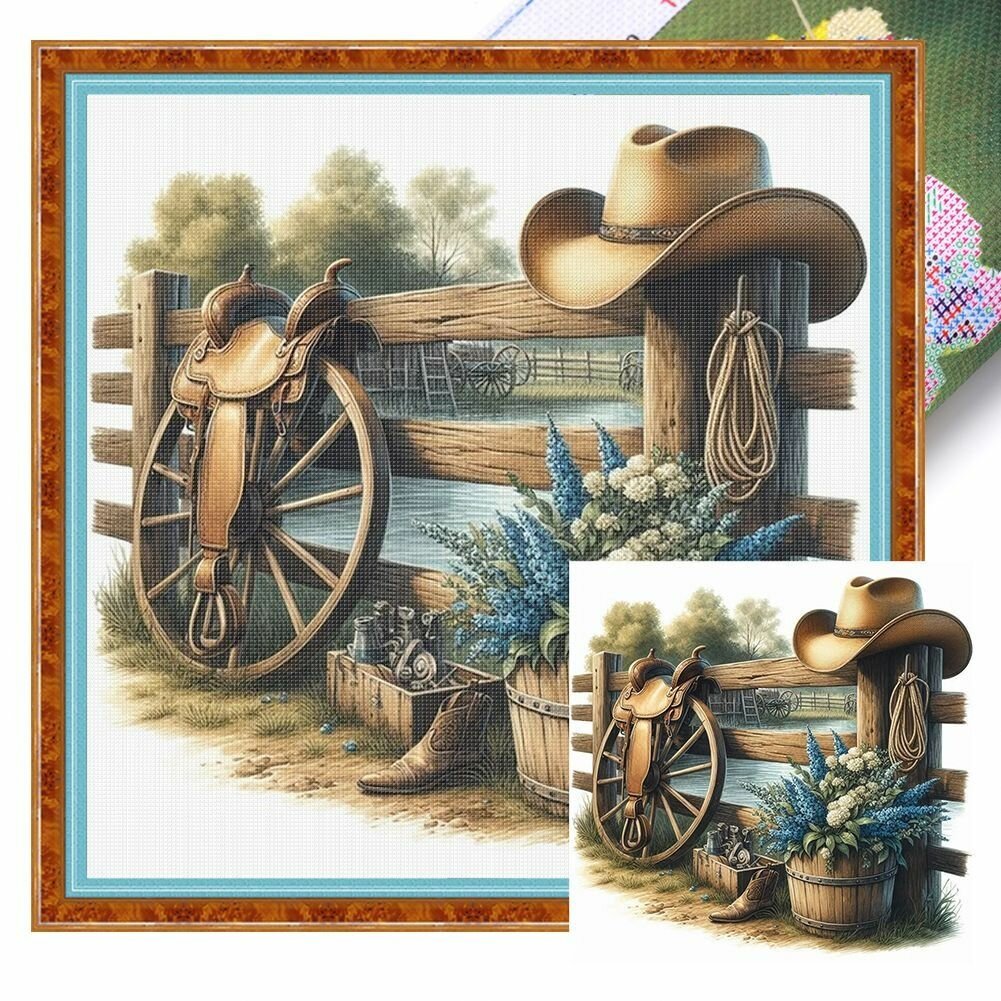 Эксклюзивный набор для вышивки крестиком 40x40 см, хлопок 11CT с нанесенным рисунком, три нити