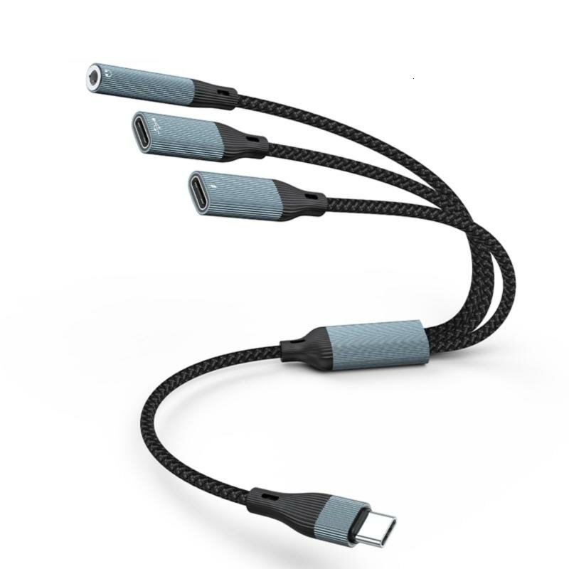 3-в-1 USB Type C адаптер с 3.5 мм и USB OTG, 2typeC 3,5 мм