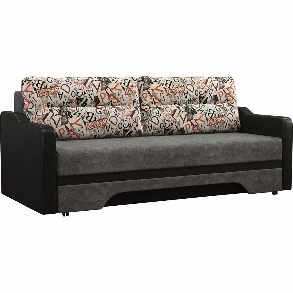 Диван еврокнижка МебелПром Наташа 160 Люкс А48 флок серый