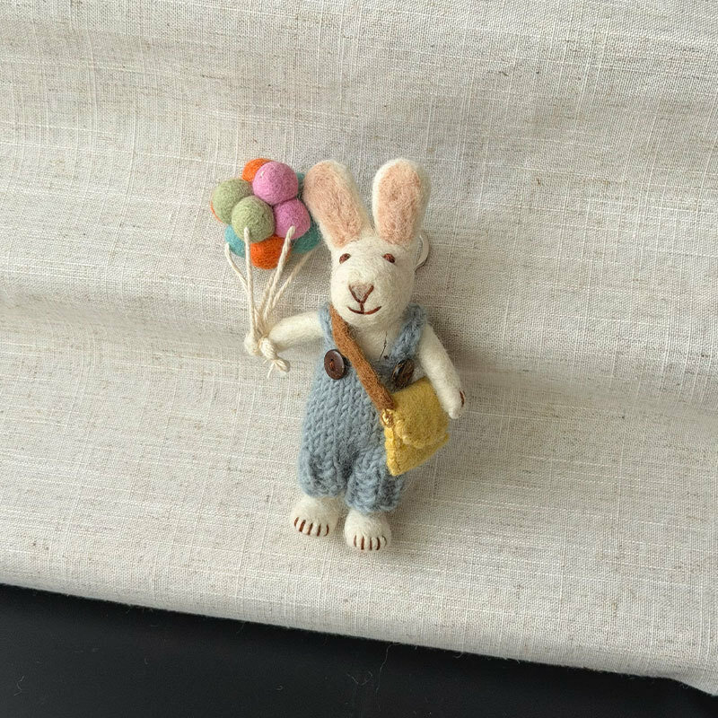 Милый кролик, подвеска из непальской шерсти, старый маленький овечка, брелок, сувенир, аксессуар для куклы, подвесной подарок