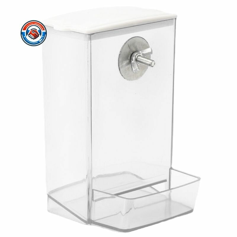 Автоматическая кормушка для птиц с пылезащитной крышкой, антипроливной системой и прозрачным корпусом, универсальная емкость для попугаев и грызунов, легкая установка в клетку