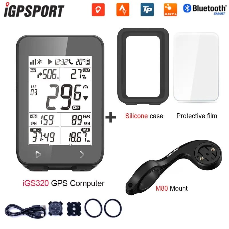 IGPSPORT IGS320 Велосипедный компьютер Беспроводной водонепроницаемый IPX7 GPS 2,6 - дюймовый жидкокристаллический тахометр