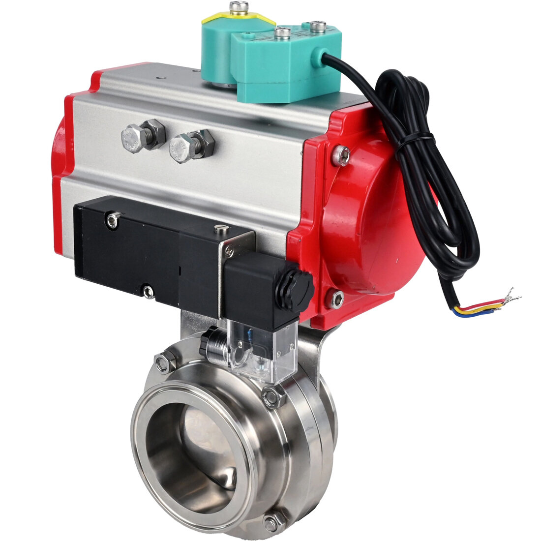 Затвор DN.ru 304-304-Sil-2W-C-H Ду65 Ру10 с пн. приводом SA-083, пн. распред. PND2-220VAC NAMUR и МППП-200