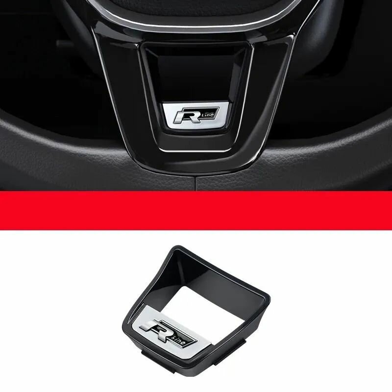 Эмблема-наклейка R-Line R Logo на руль Volkswagen для GTI, Polo, Golf MK8, Passat, Magotan, Tiguan, Jetta Автоаксессуары