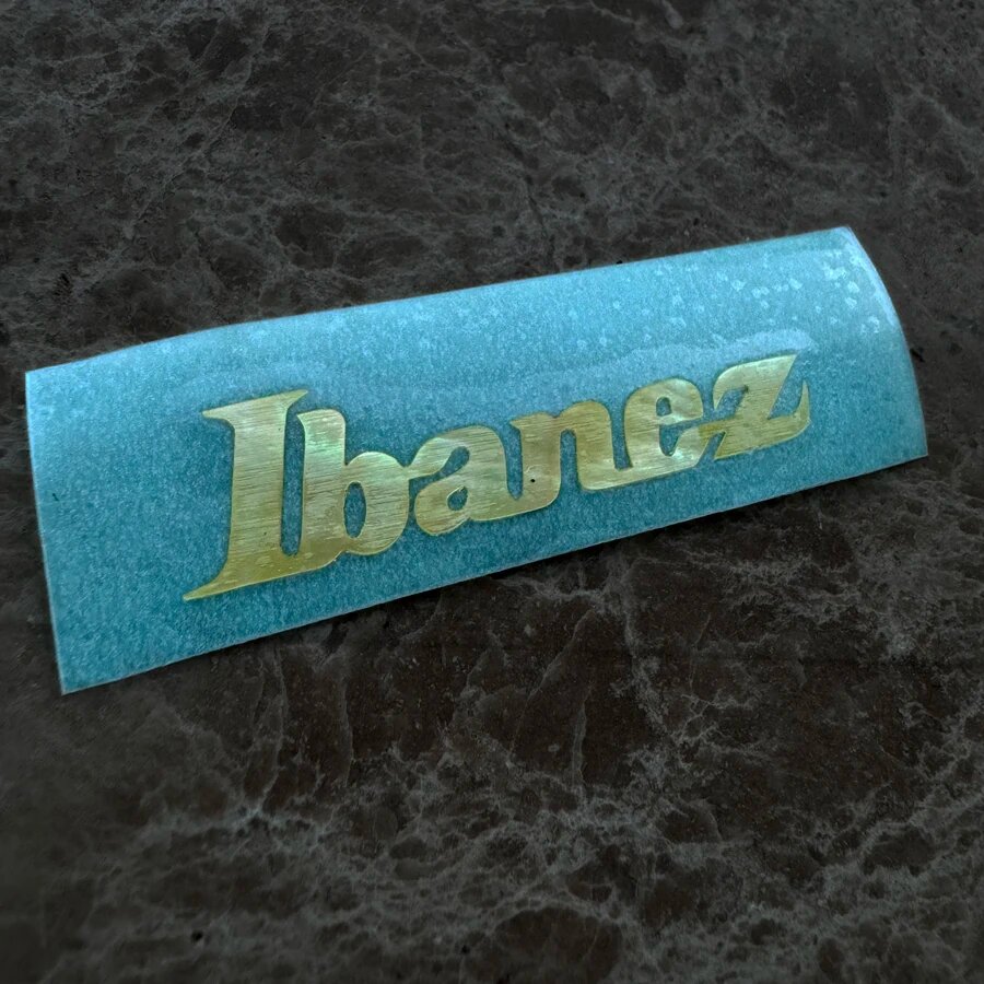 Ibanez толщиной 0,1 мм, самоклеящаяся наклейка на гриф для акустической гитары, золотая перламутровая наклейка с логотипом для гитары, длина 45 мм