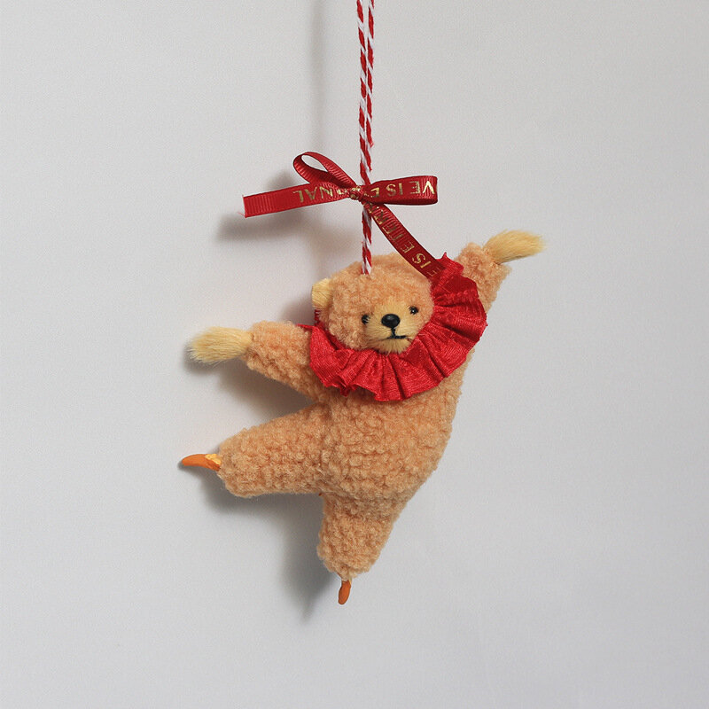 Подвеска для автомобиля в виде балетного медведя, украшение для зеркала заднего вида, танцующий медведь, подвеска для сумки, рождественский декор