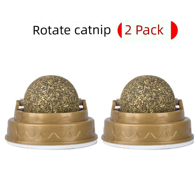 Катящаяся игрушка с котомятником и мятным ароматом - комплект из двух штук для кошек, интерактивная игра